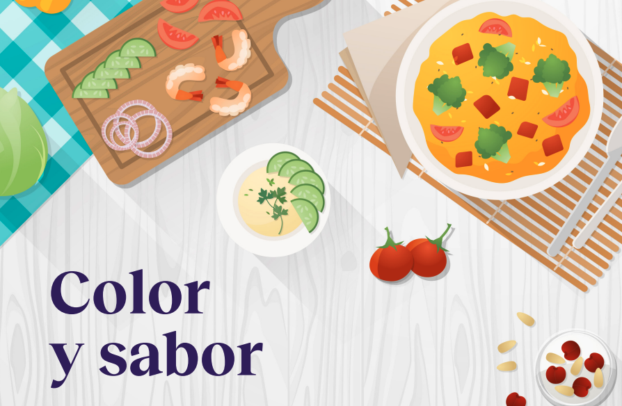 Plan de comidas de un día: color y sabor